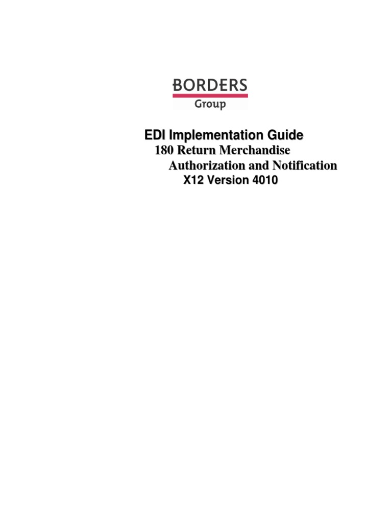 180 EDI Implementation Guide - Returns | PDF | Electronic Data ...