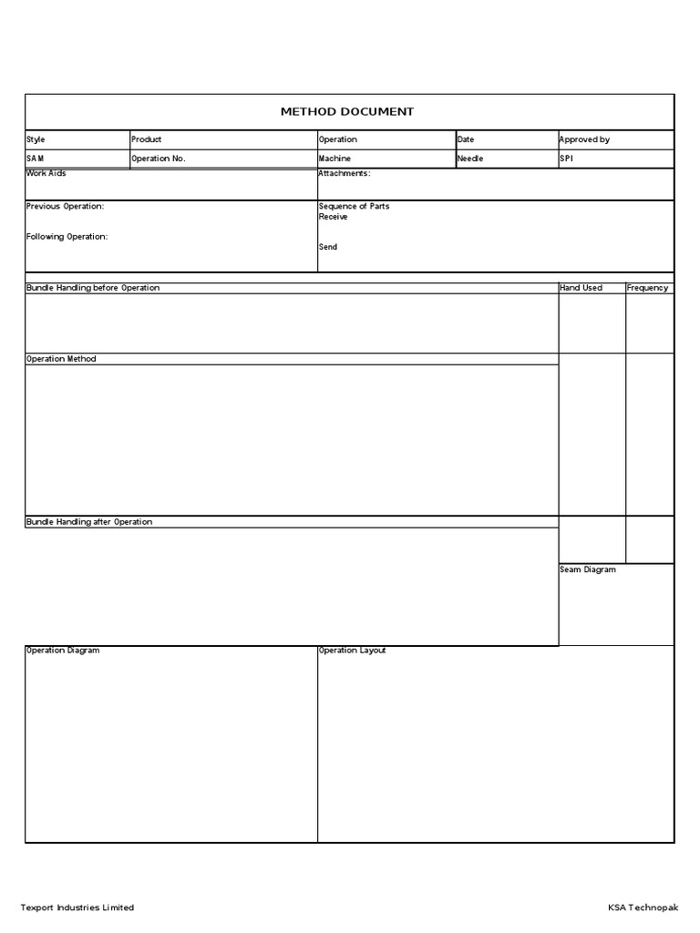 Texport Industries Method Document | PDF