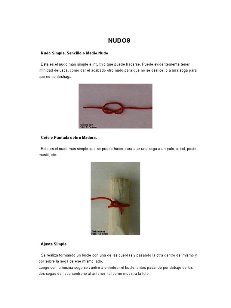 Guía Completa de Nudos Básicos | PDF | Nudo | Cuerda