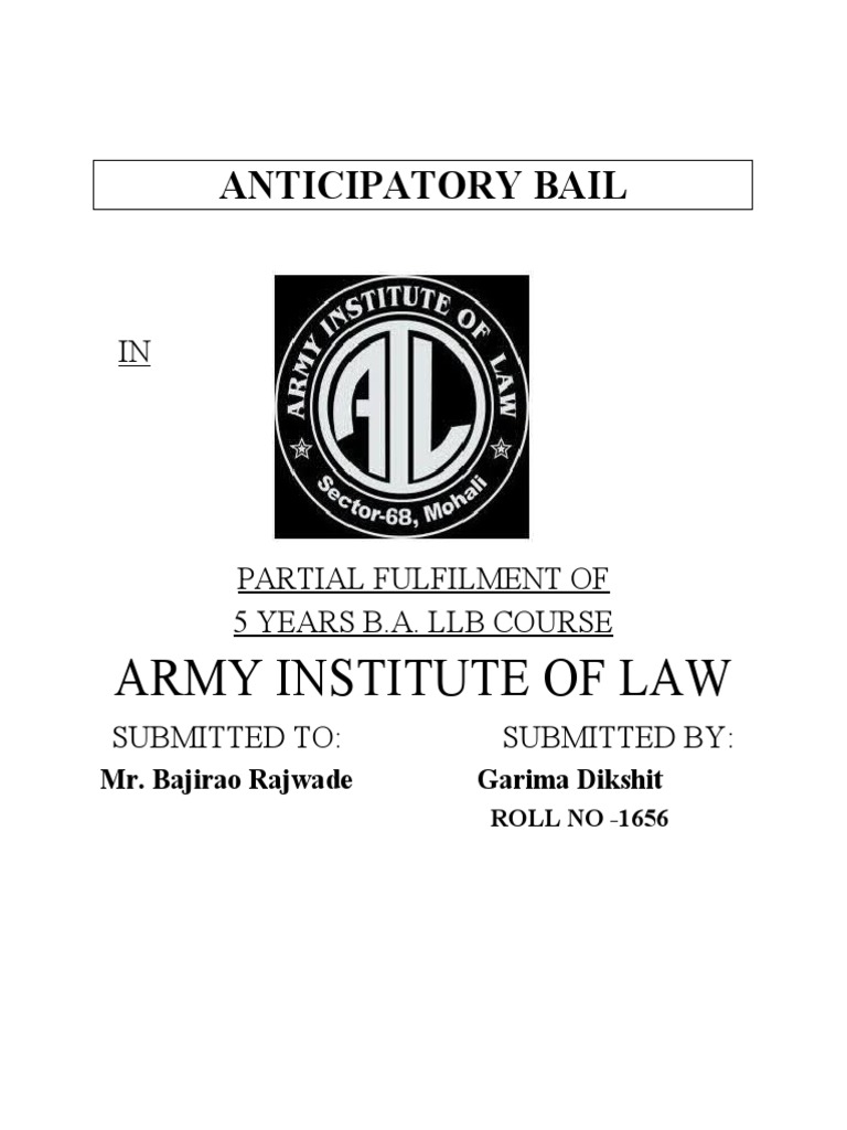 Anticipatory Bail | PDF | Bail | Arrest