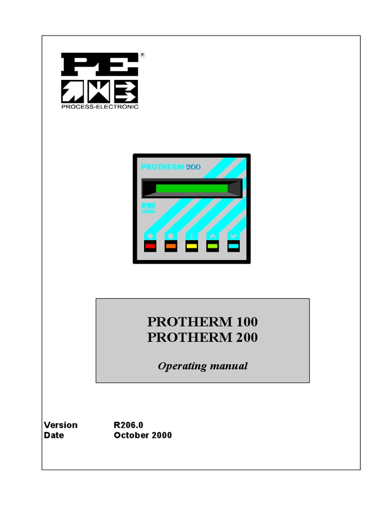 PROTHERM 100 PROTHERM 200 Operating Manual PDF | PDF | Control Theory ...