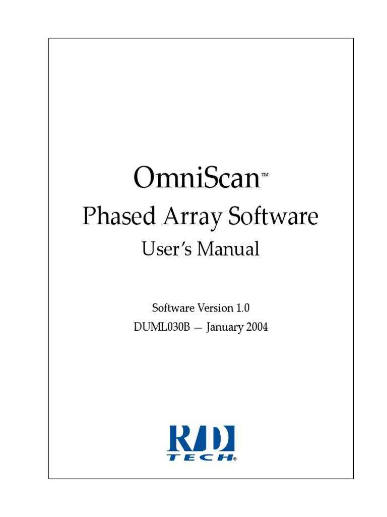 Omniscan Software Manual 2.0 | PDF | Electrostatic Discharge ...