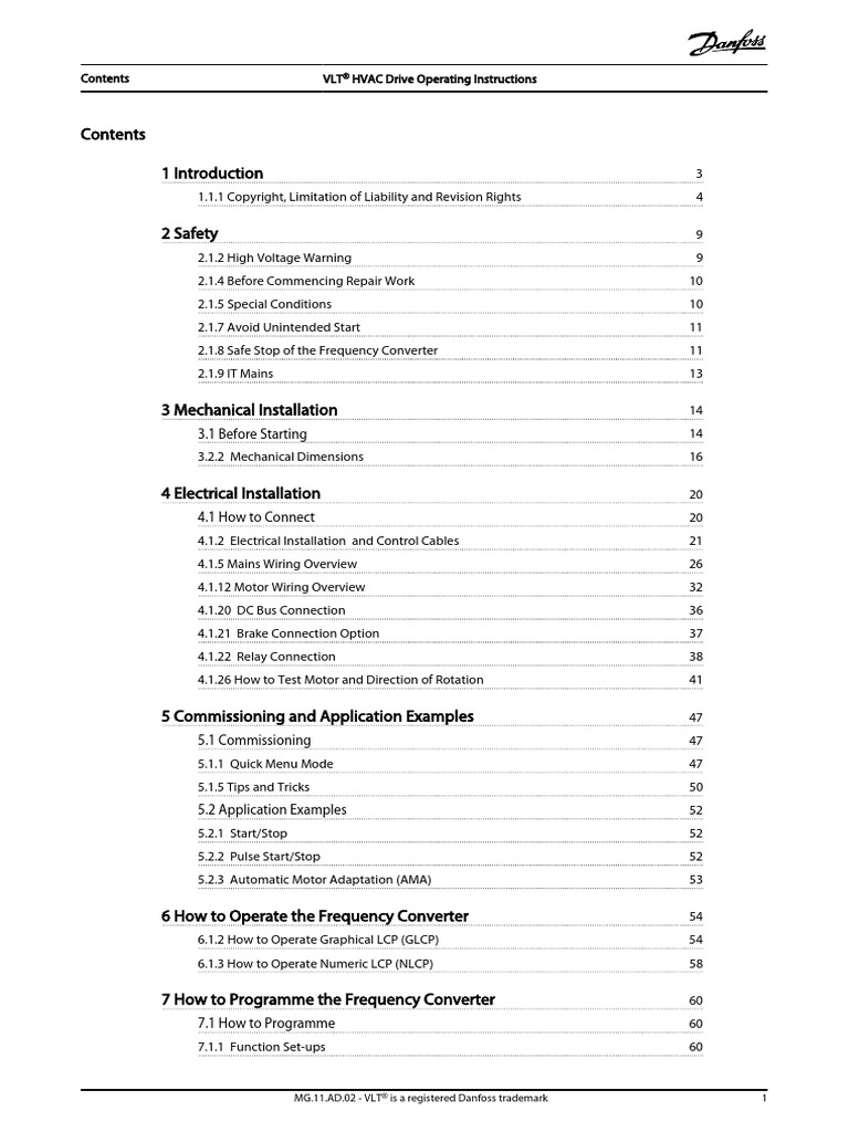 Danfoss VLT HVAC FC100 Manual PDF | PDF | Mains Electricity | Power Supply