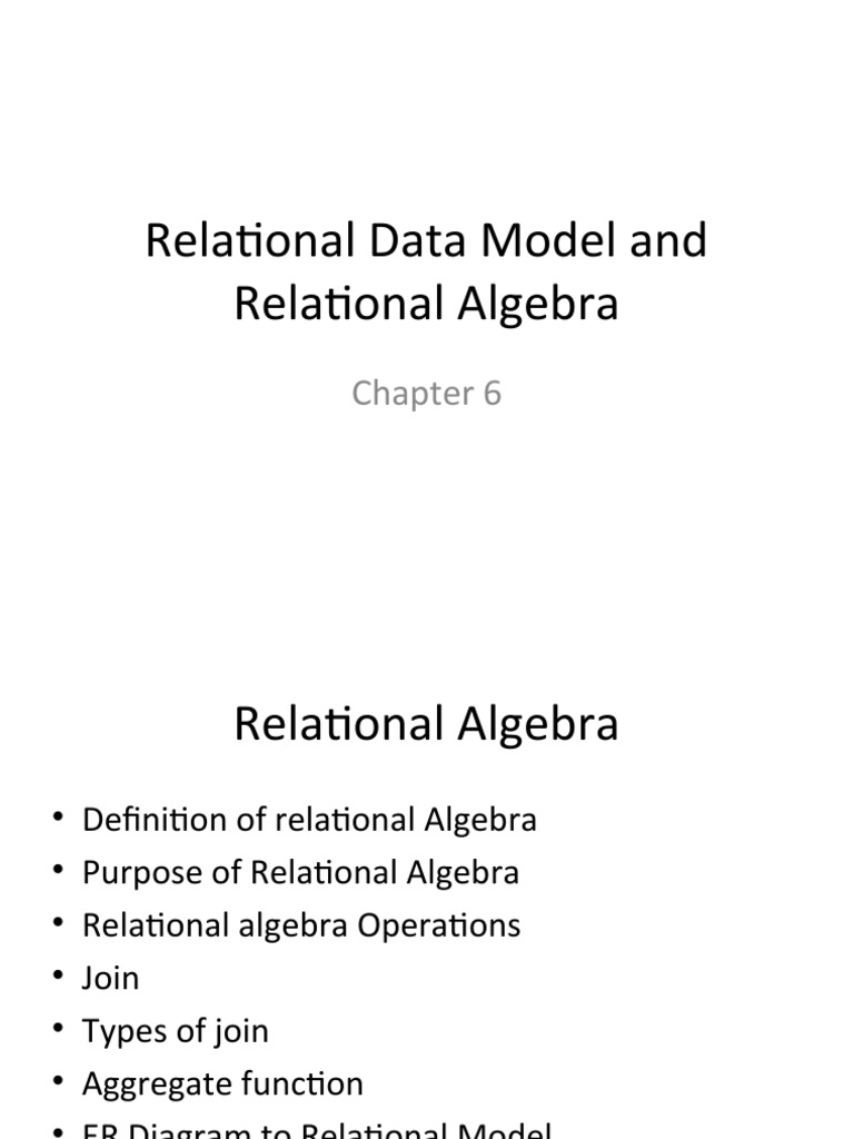 Chap6-Relational Algebra | PDF | Relational Model | Relational Database
