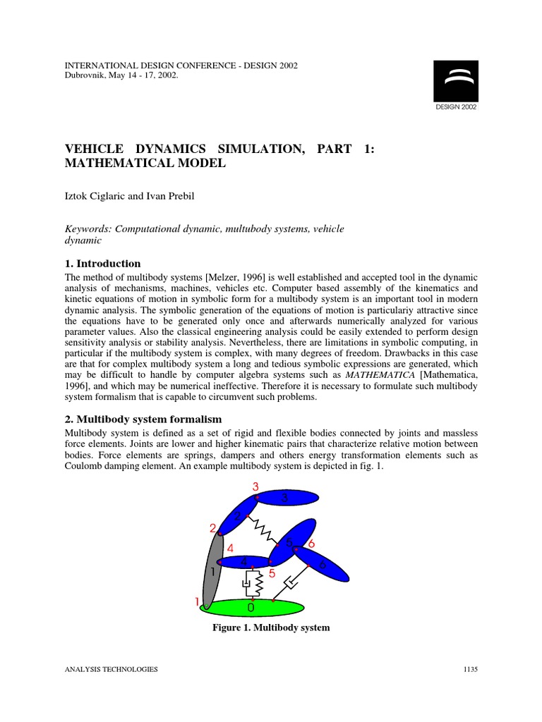 Vehicle Dynamics Simulation, Part 1: Mathematical Model: Iztok Ciglaric ...