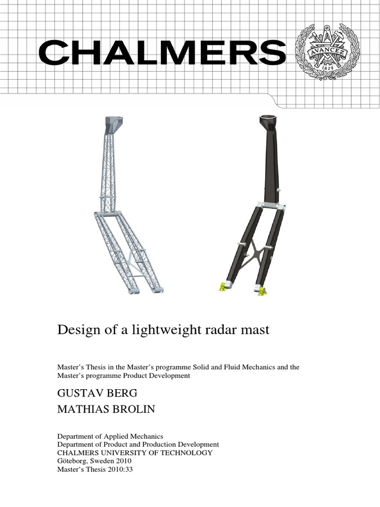 Design of A Lightweight Radar Mast: Gustav Berg Mathias Brolin | PDF ...