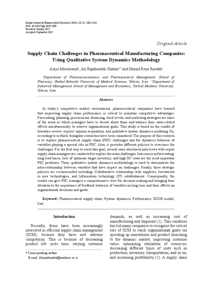 IJPR - Volume 18 - Issue 2 - Pages 1103-1116 | PDF | Supply Chain ...