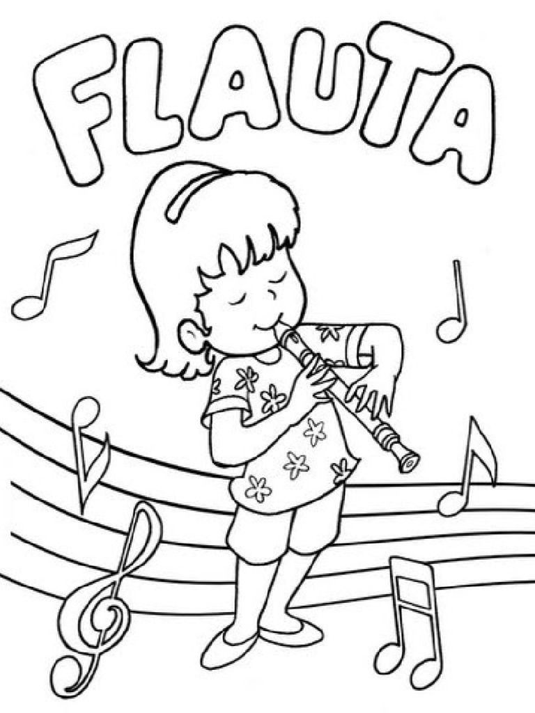 Flauta Colorear | PDF