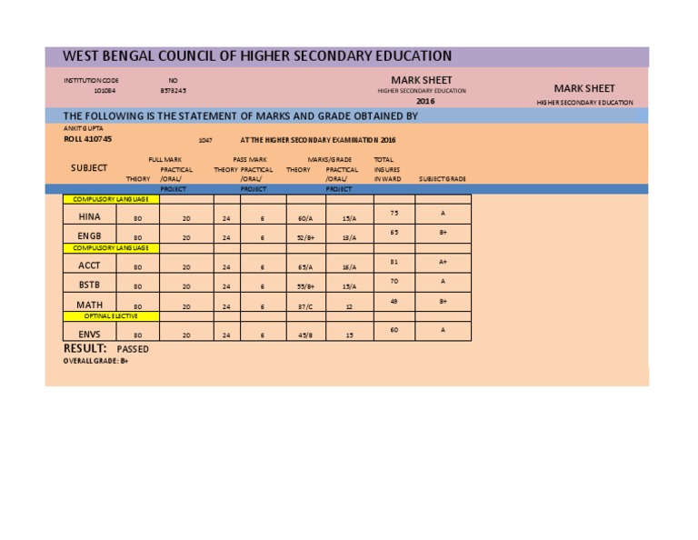 Ankit Marksheet Project | PDF