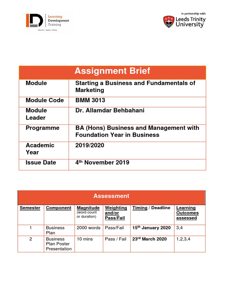 BMM 3013 - Assignment Brief | PDF | Plagiarism | Science