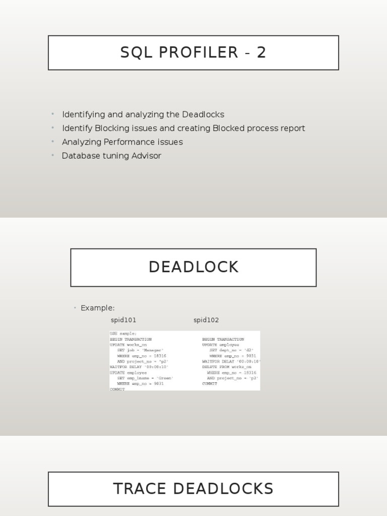 SQL Profiler - 2 | PDF | Database Index | Databases