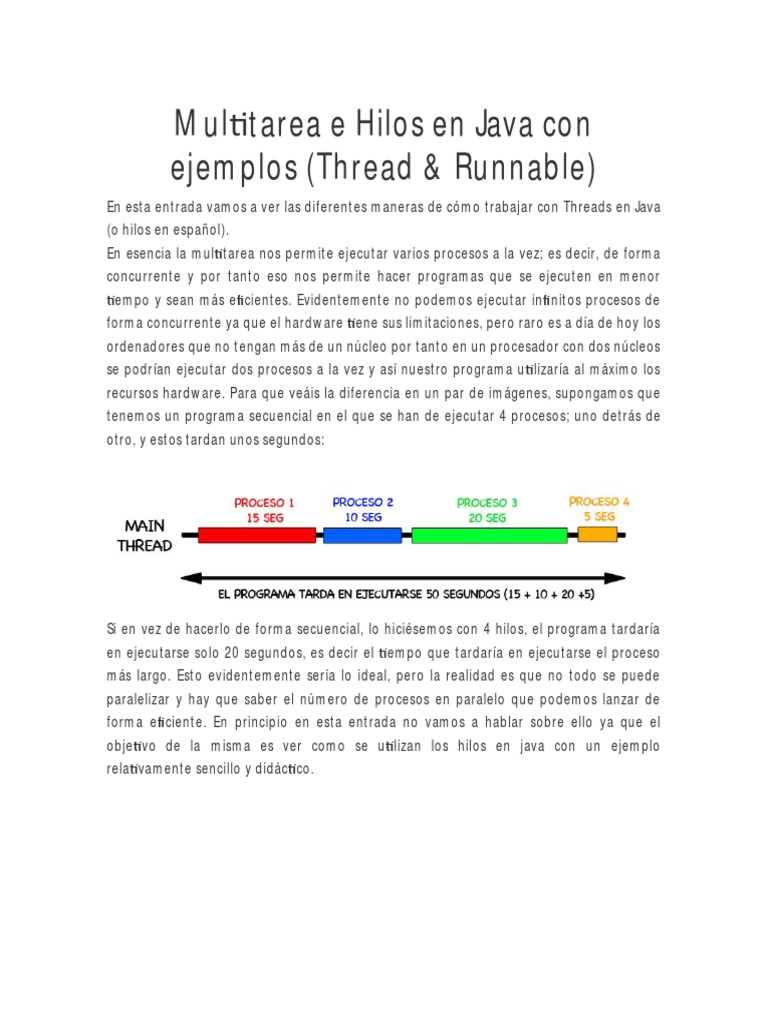 3.2. Hilos en Java PDF | PDF | Java (lenguaje de programación) | Hilo (Computación)