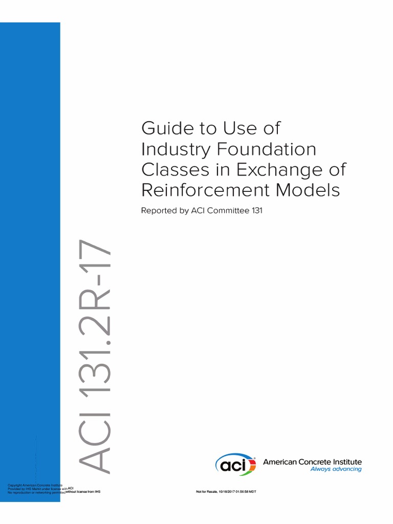 131.2R-17 Guide To Use of Industry Foundation Classes in Exchange of Reinforcement Models PDF ...