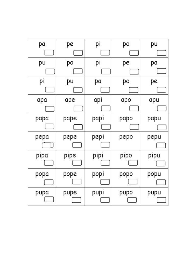 Practica de Lectura Silabica Con P | PDF
