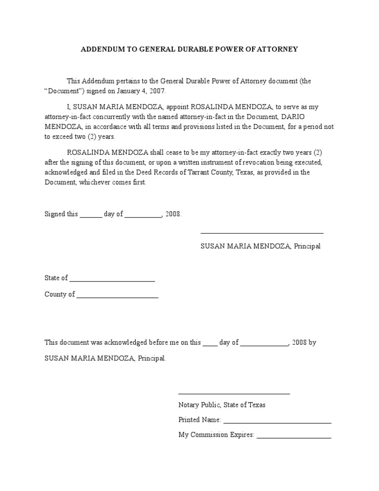 POA Addendum | PDF