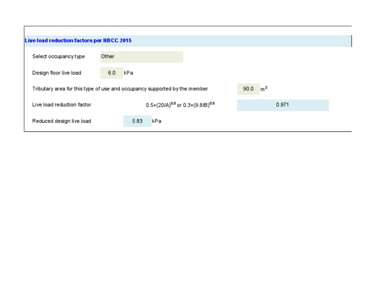 Live Load Reduction According To NBC PDF | PDF