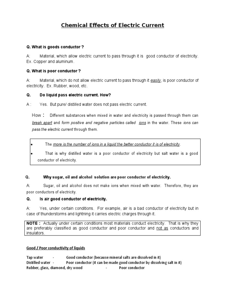 Bad Conductors Of Electricity