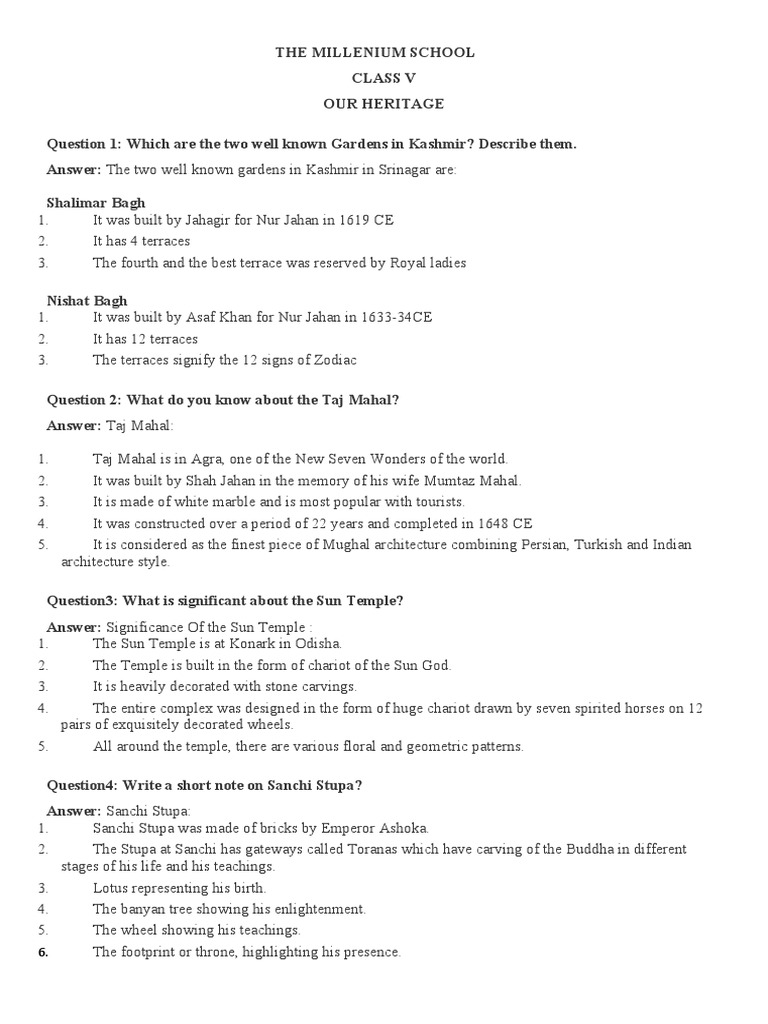 Our Heritage Notes 1 | PDF