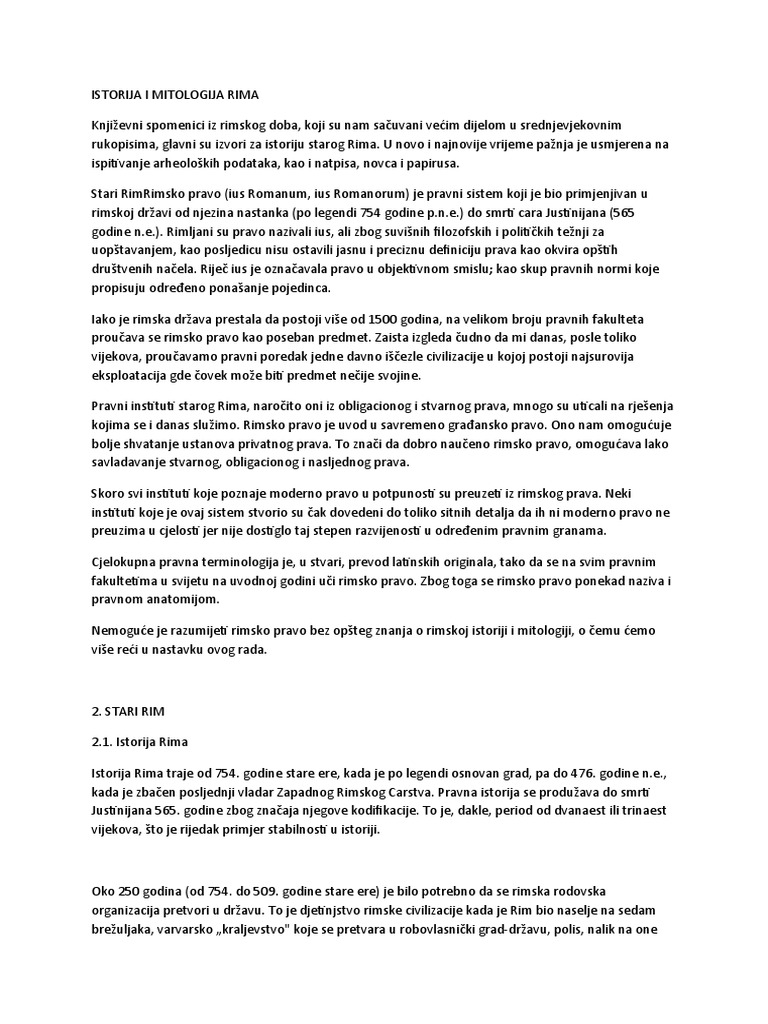 Istorija I Mitologija Rima | PDF