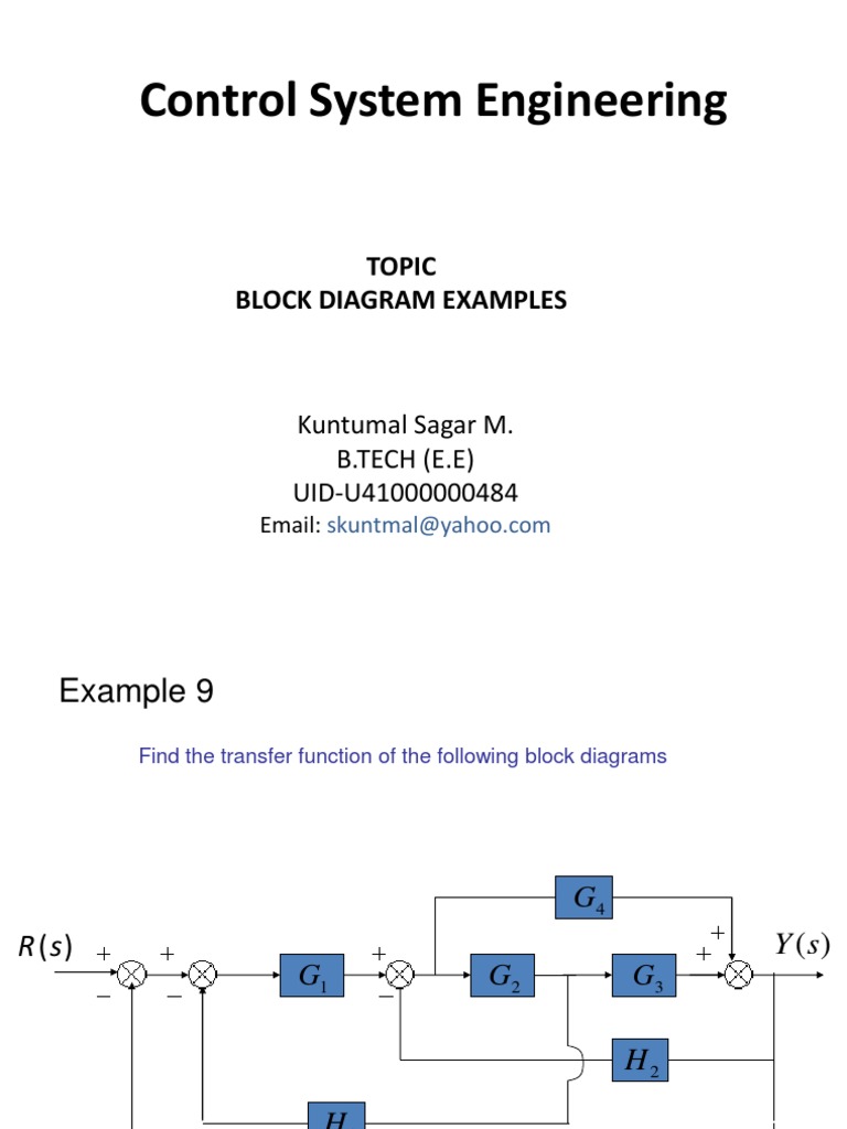 Control System Engineering: Topic Block Diagram Examples | PDF ...