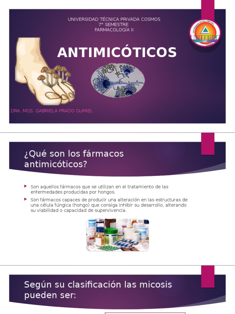 Antimicóticos | Farmacocinética | Medicamentos con receta
