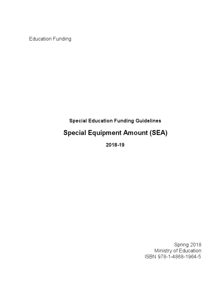 2018 19 Sea Guidelines en | PDF | Special Education | Individualized ...
