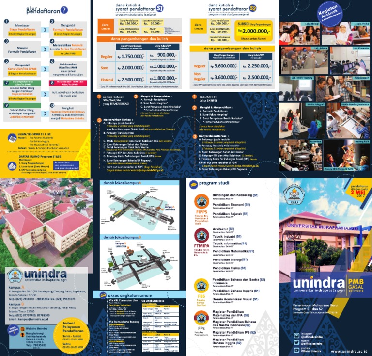Brosur PMB Unindra GASAL Tahun Ajaran 2017-2018 PDF | PDF