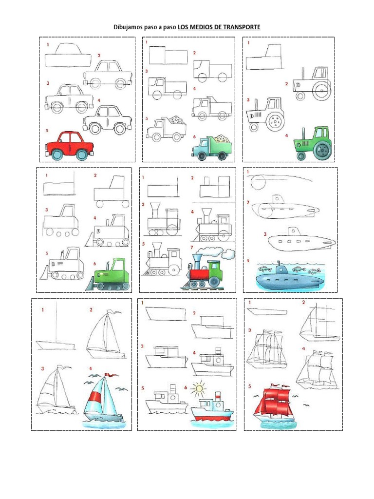 Guía para Dibujar Medios de Transporte | PDF