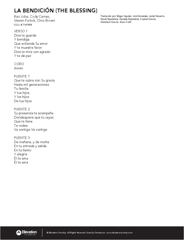 EW GIGA BLESS Lyrics Spanish PDF | PDF