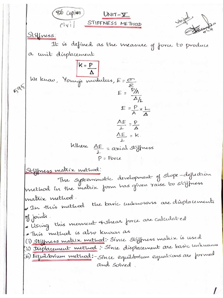 Stiffness Method | PDF
