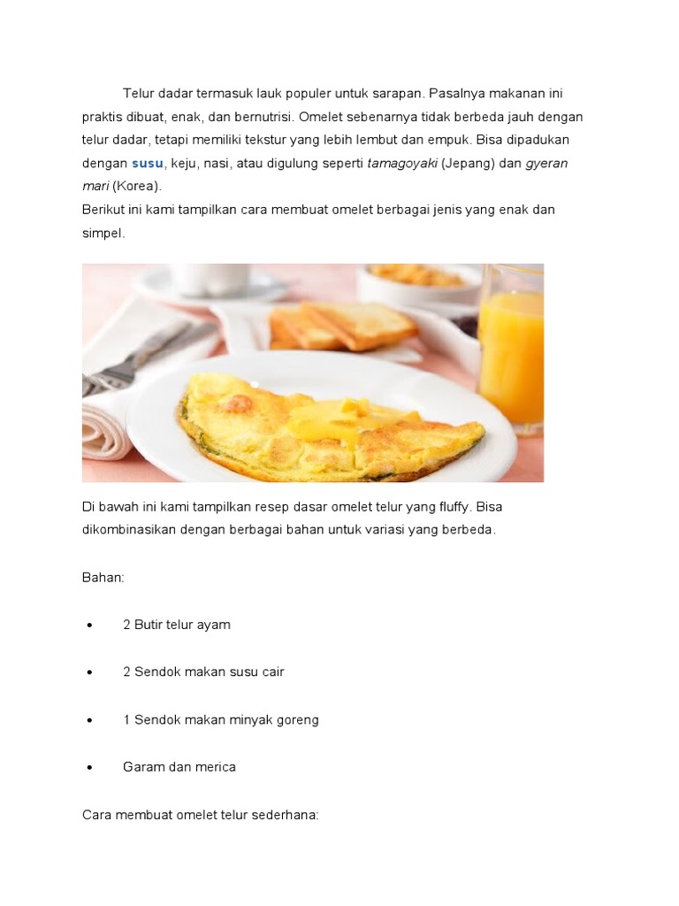 Teks Prosedur Omelet | PDF
