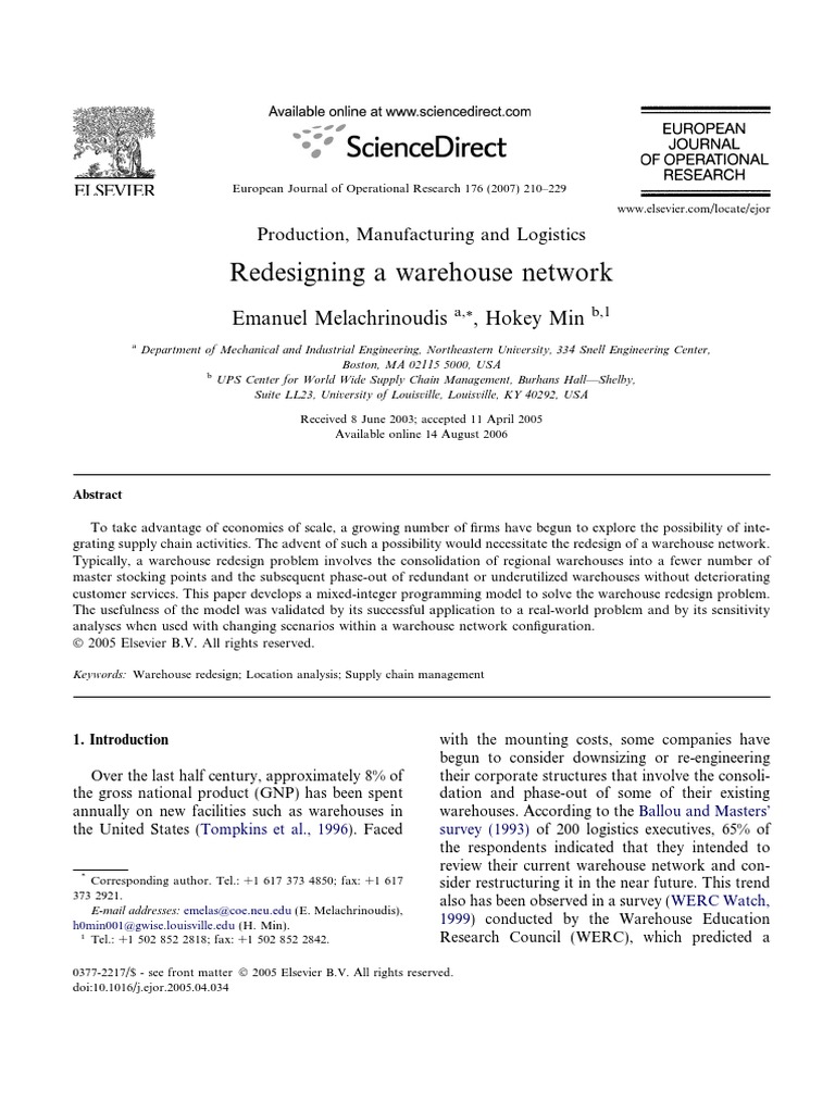 Warehouse Network Redesign Guide | PDF | Warehouse | Logistics