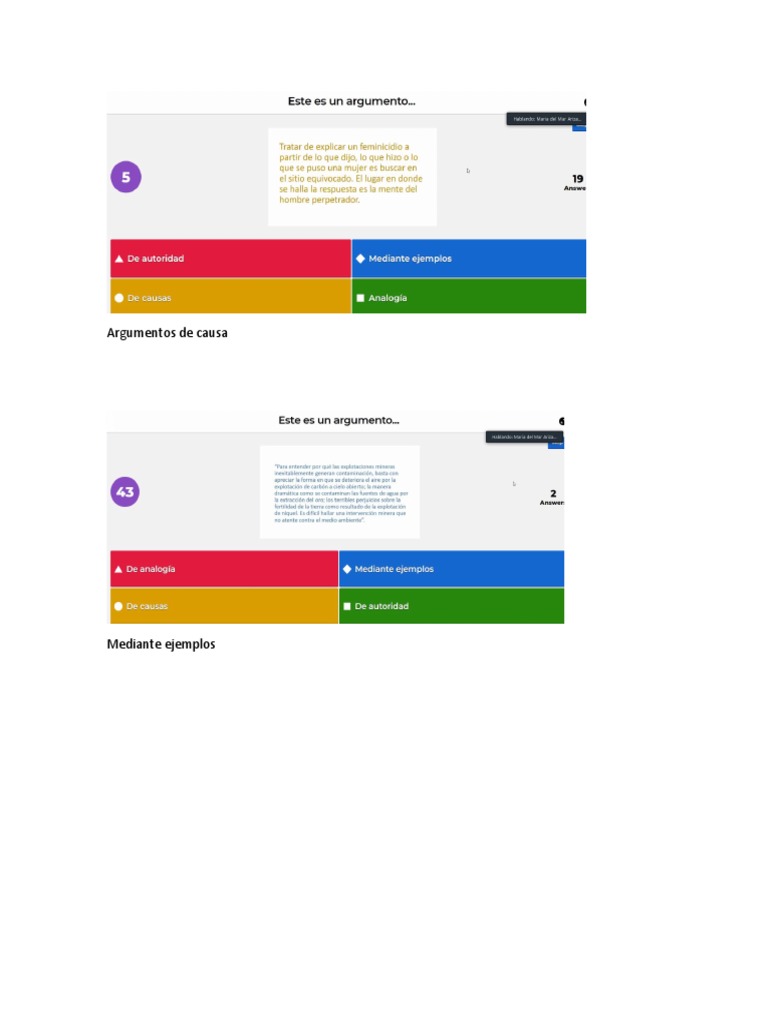 Ejercicios de Argumentacion - Kahoot | PDF