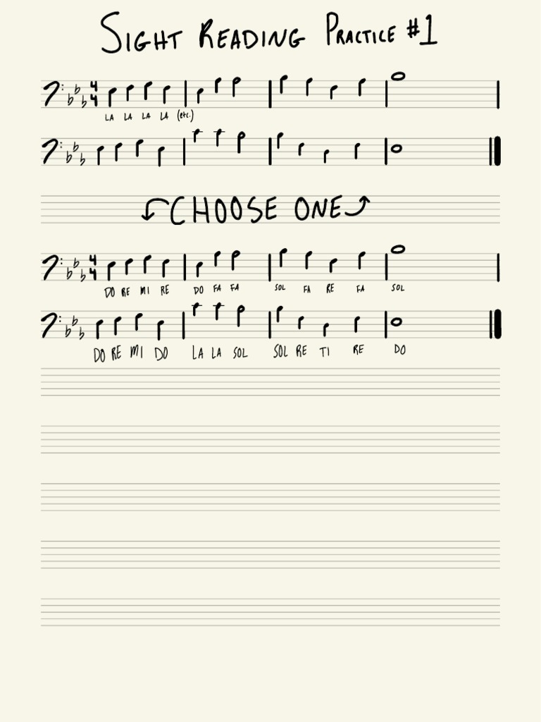 Sight Reading Practice #1 | PDF | Musical Notation | Musicology