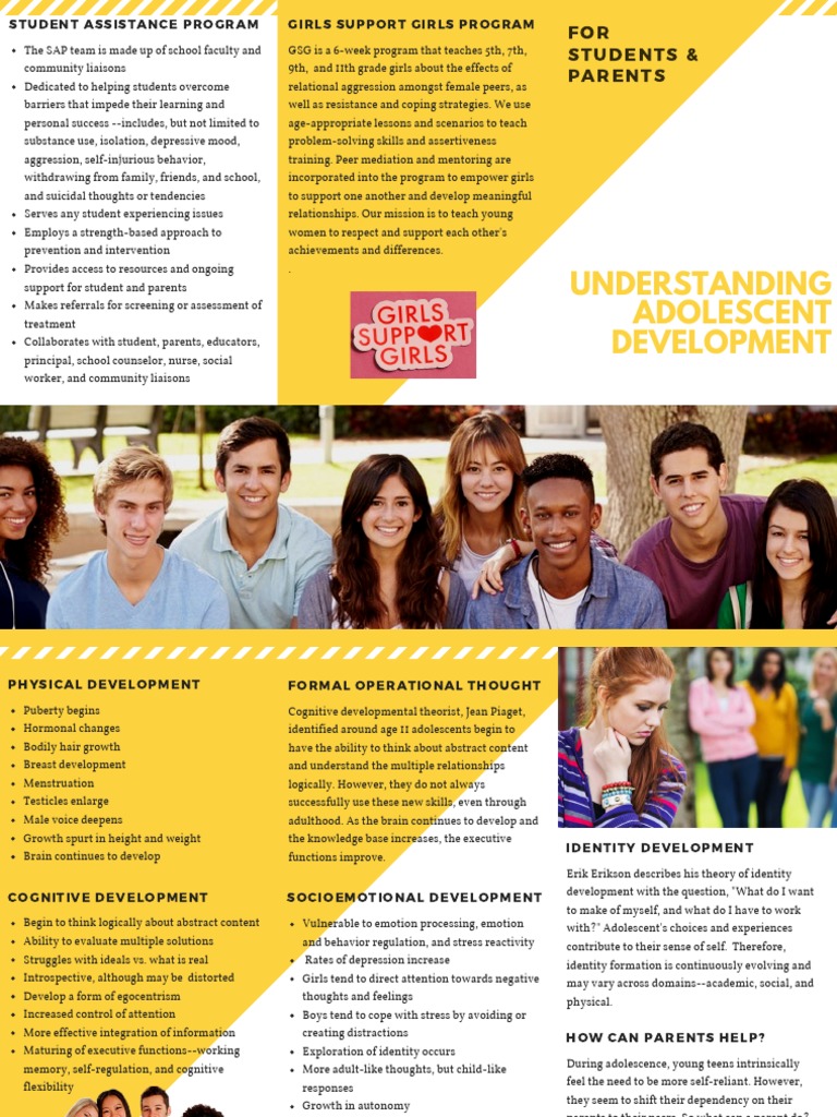 Adolescent Development Brochure | PDF | Adolescence | Behavioural Sciences