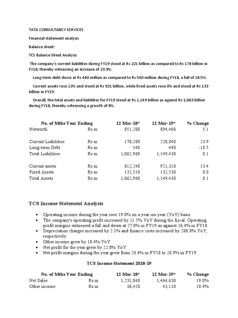 Tata Consultancy Services | PDF | Cash Flow Statement | Equity (Finance)