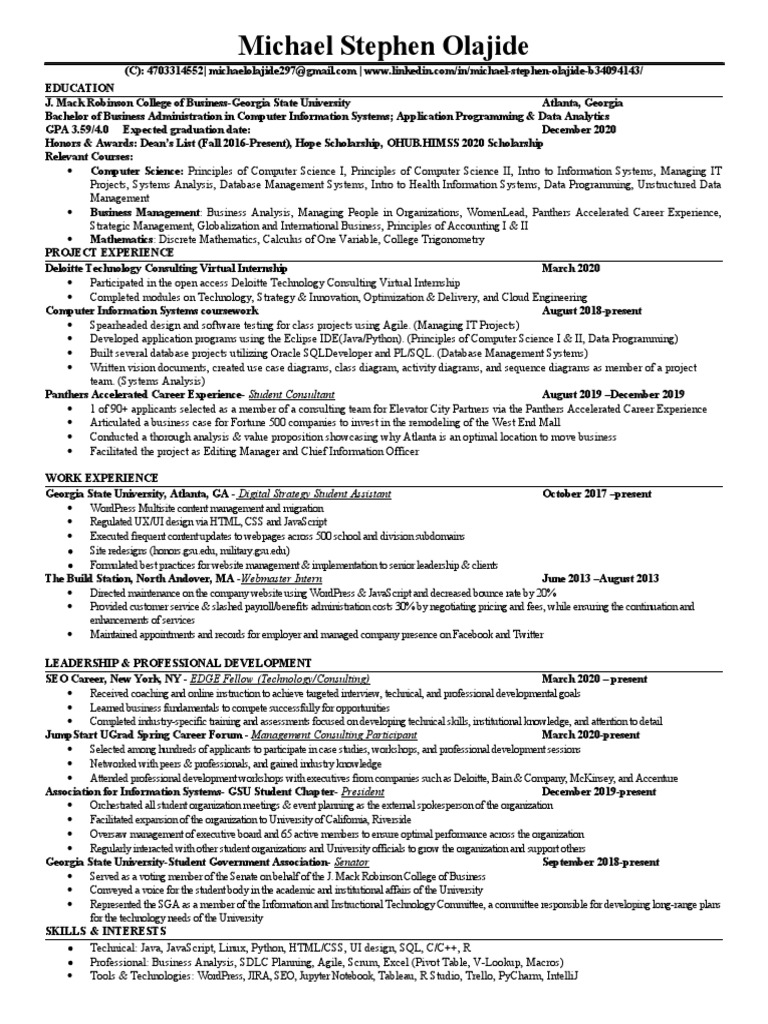 Olajide, Michael - Stephen - Resume SEO | PDF | Databases | Computer ...