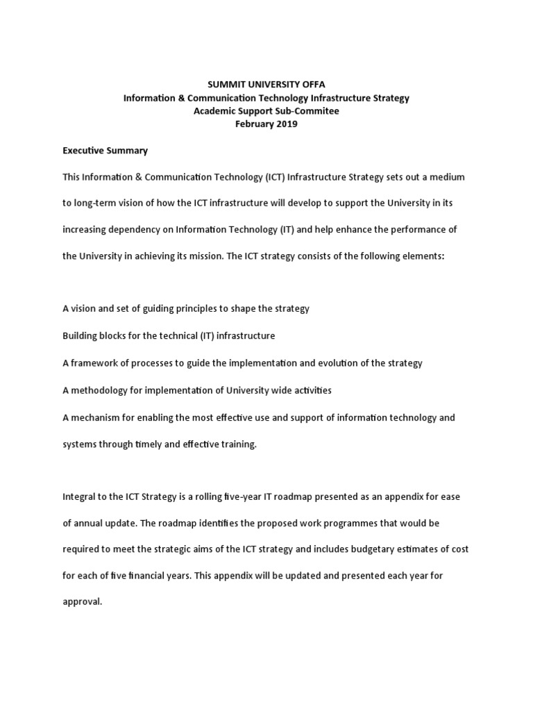 Ict Strategic Planning | Download Free PDF | Itil | Computer Network