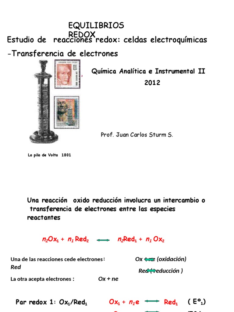Presentacion Redox 2012 | PDF | Electroquímica | Electrodo