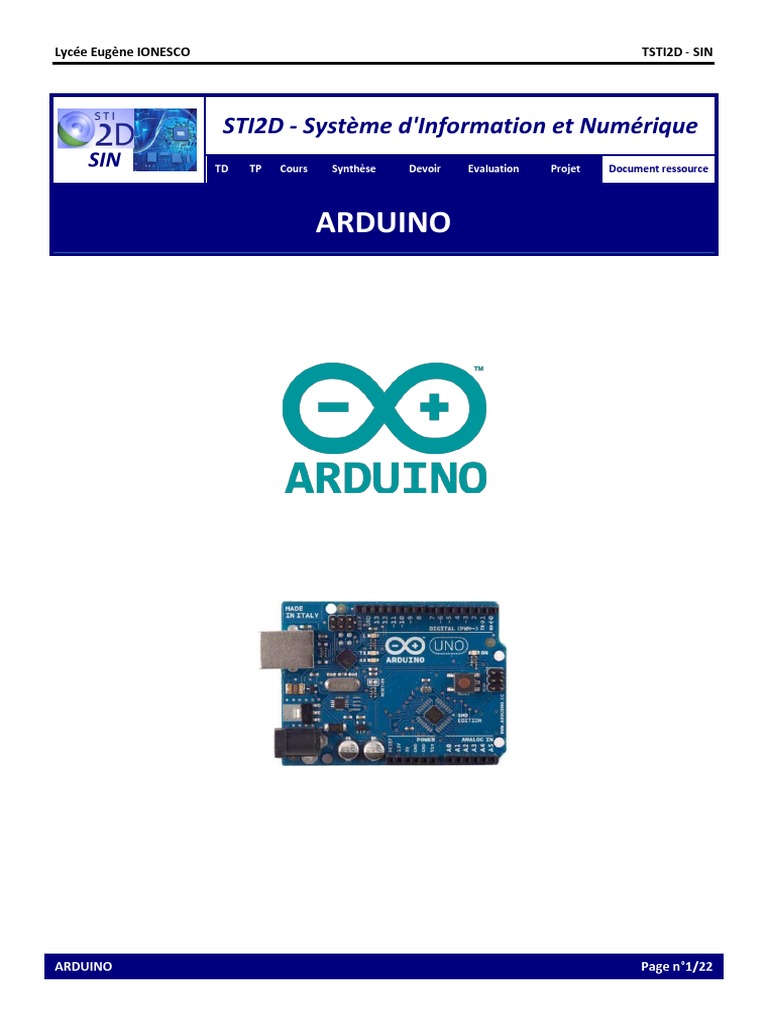 Arduino au Lycée Eugène Ionesco | PDF | Arduino | Ingénierie électronique