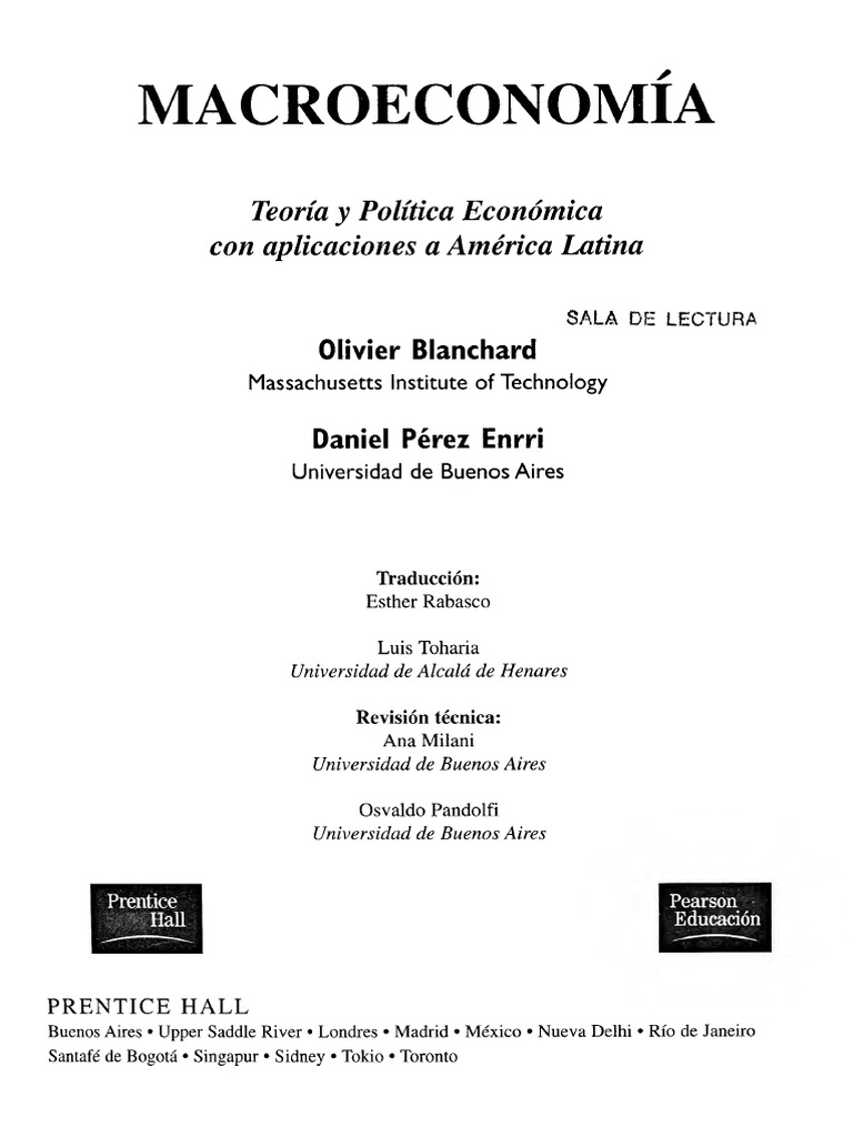 Blanchard & Perez Enrri - Macroeconomia - Teoria y Politica Con Aplicacion en AL - Cap. 1 A 3, 5 ...