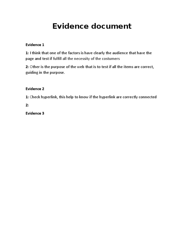 Evidence Document: Page and Test If | PDF | Nature