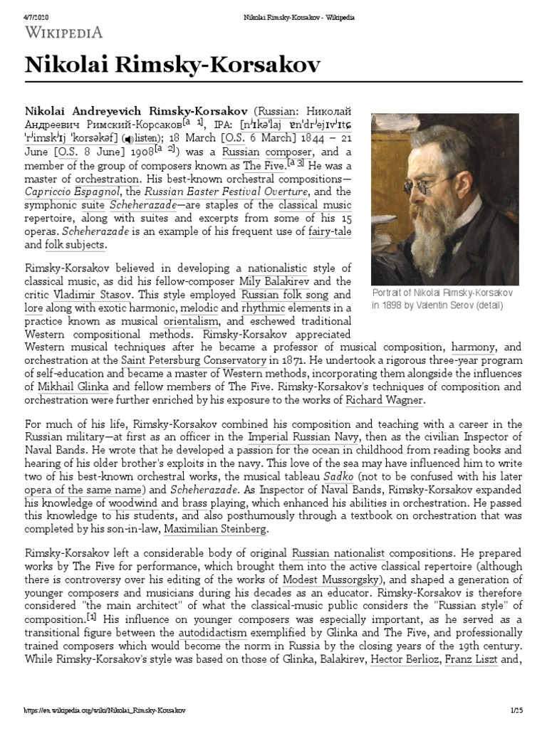 Nikolai Rimsky-Korsakov | PDF | Pyotr Ilyich Tchaikovsky | Classical Music