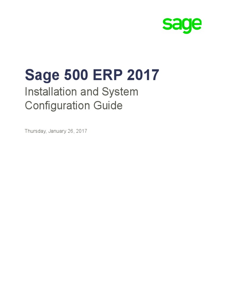 Sage 500 Version 2017 | PDF | Databases | Software