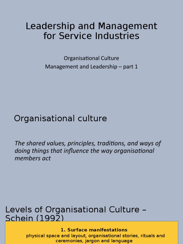 Organizational Culture in Service Leadership | PDF | Organizational ...
