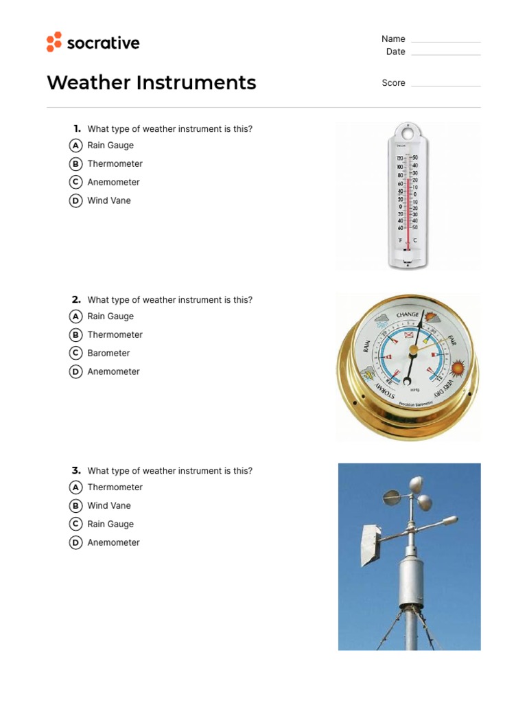 Weather Instruments Quiz for Grades 4-5 | PDF | Law