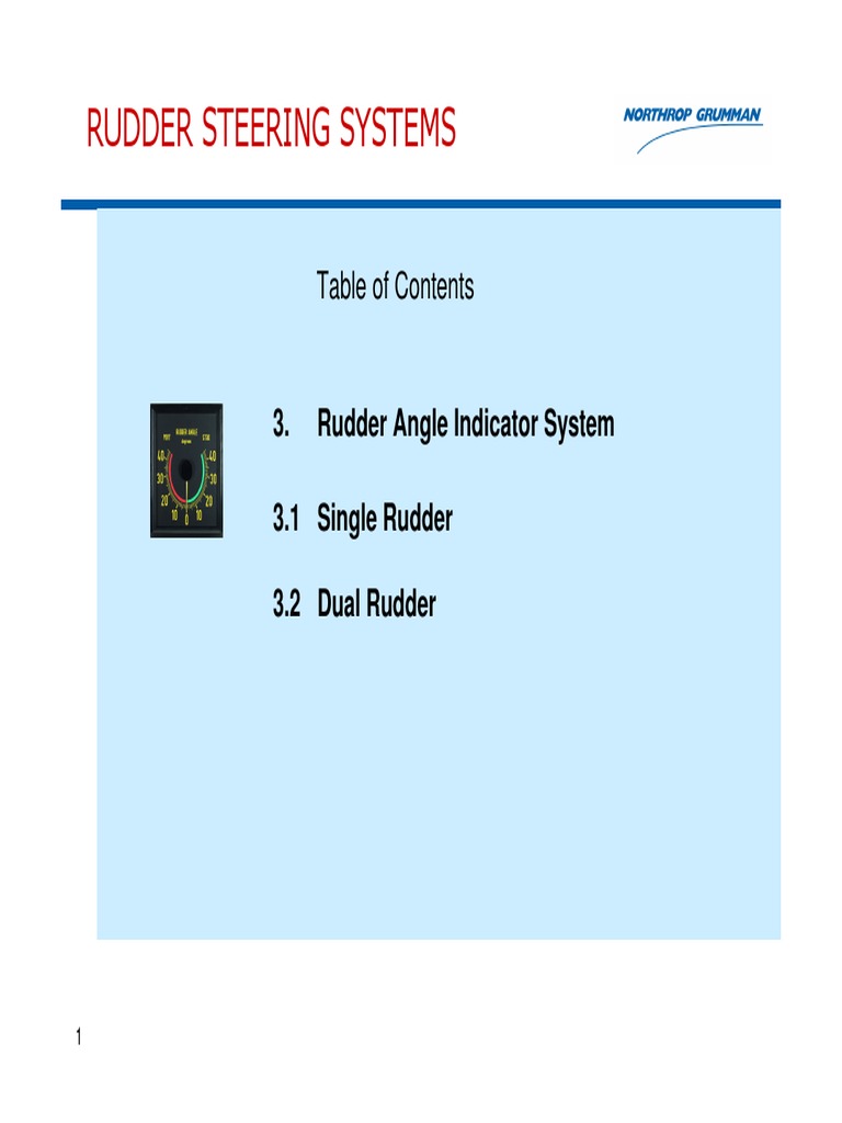 Rudder Angle Indicator System Requirements and Installation Guidelines ...