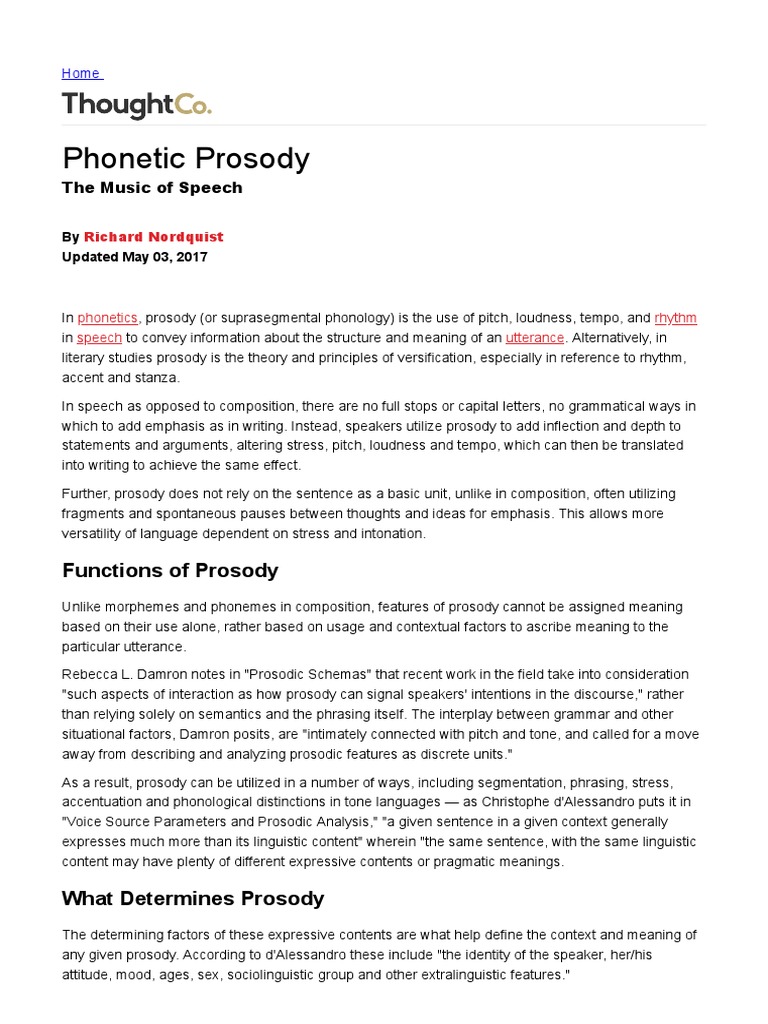 What Is Prosody PDF | PDF | Stress (Linguistics) | Linguistics