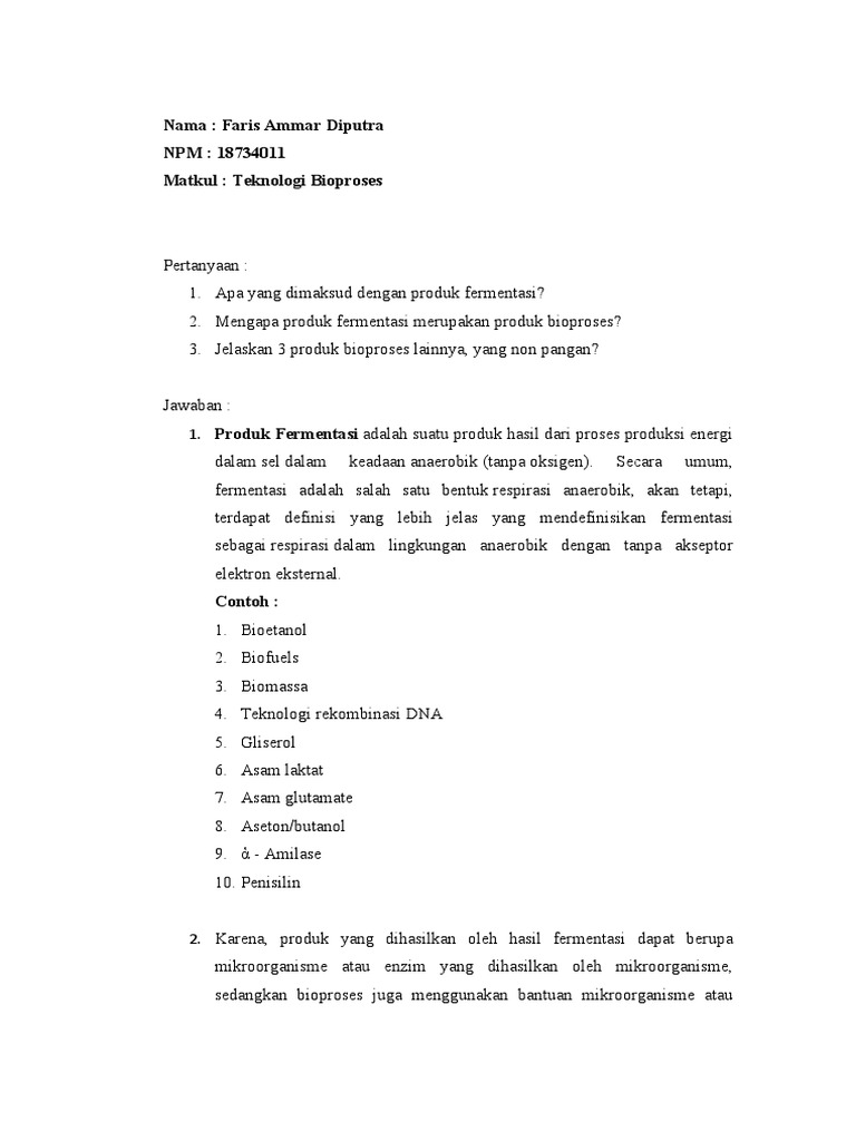 Teknologi Bioproses | PDF
