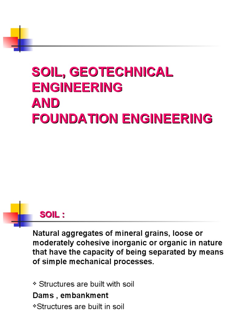 Soil, Geotechnical and Foundation Engineering | PDF | Geotechnical ...